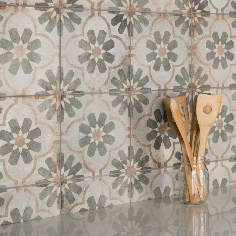 Merola Tile D'Anticatto Decor Florence 9" x 9" Porcelain Patterned Wall ...