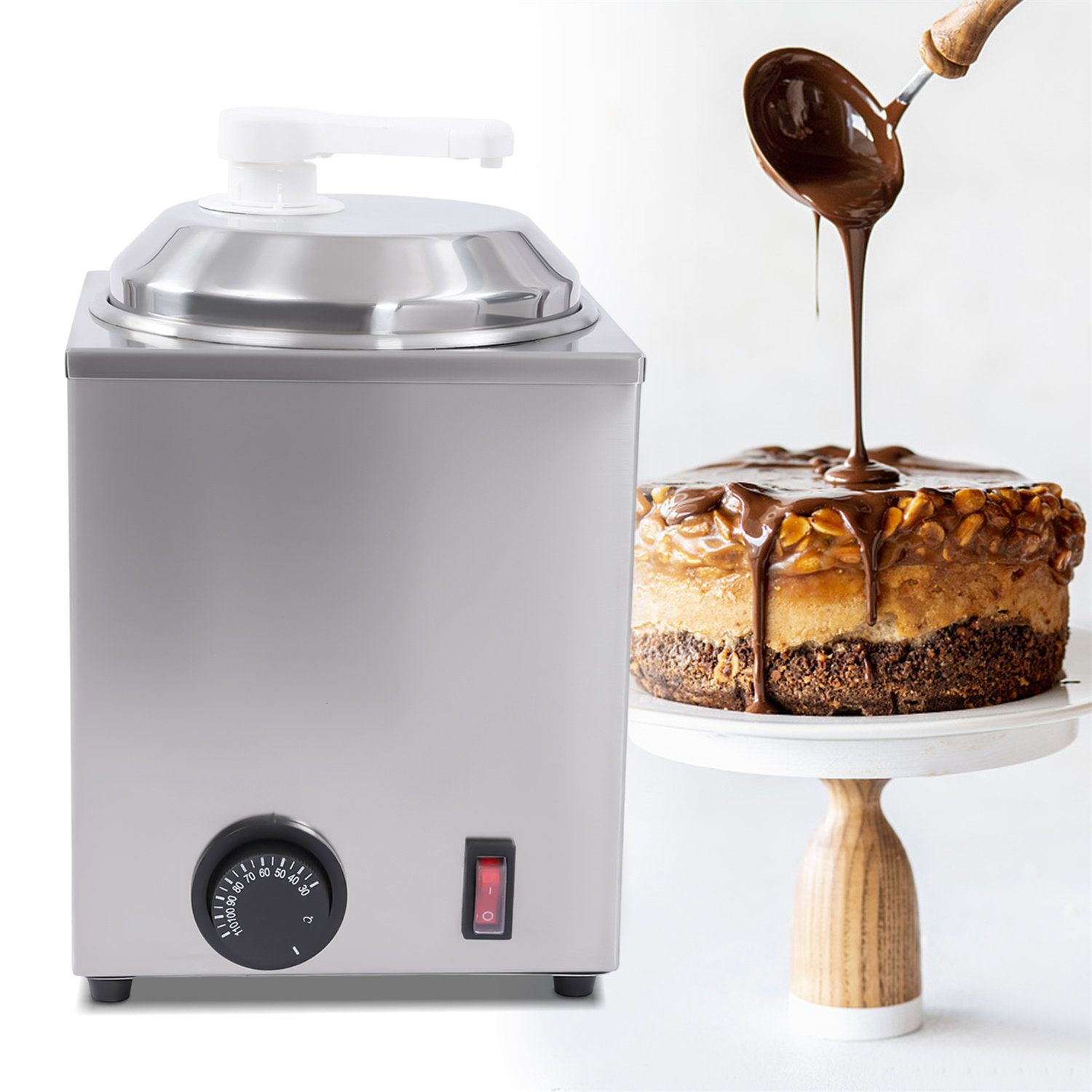 YINXIER Hot Fudge Warmer With Pump, 2.4 Qt Hot Fudge Dispenser | Wayfair