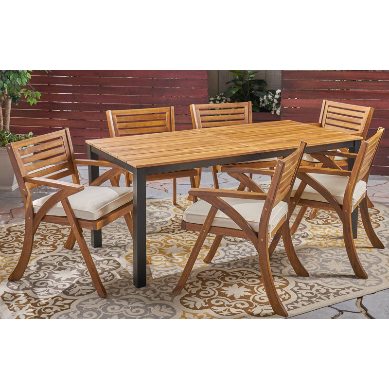 Bayou Breeze Finney Rectangular 6 - Person Outdoor Dining Set & Reviews ...