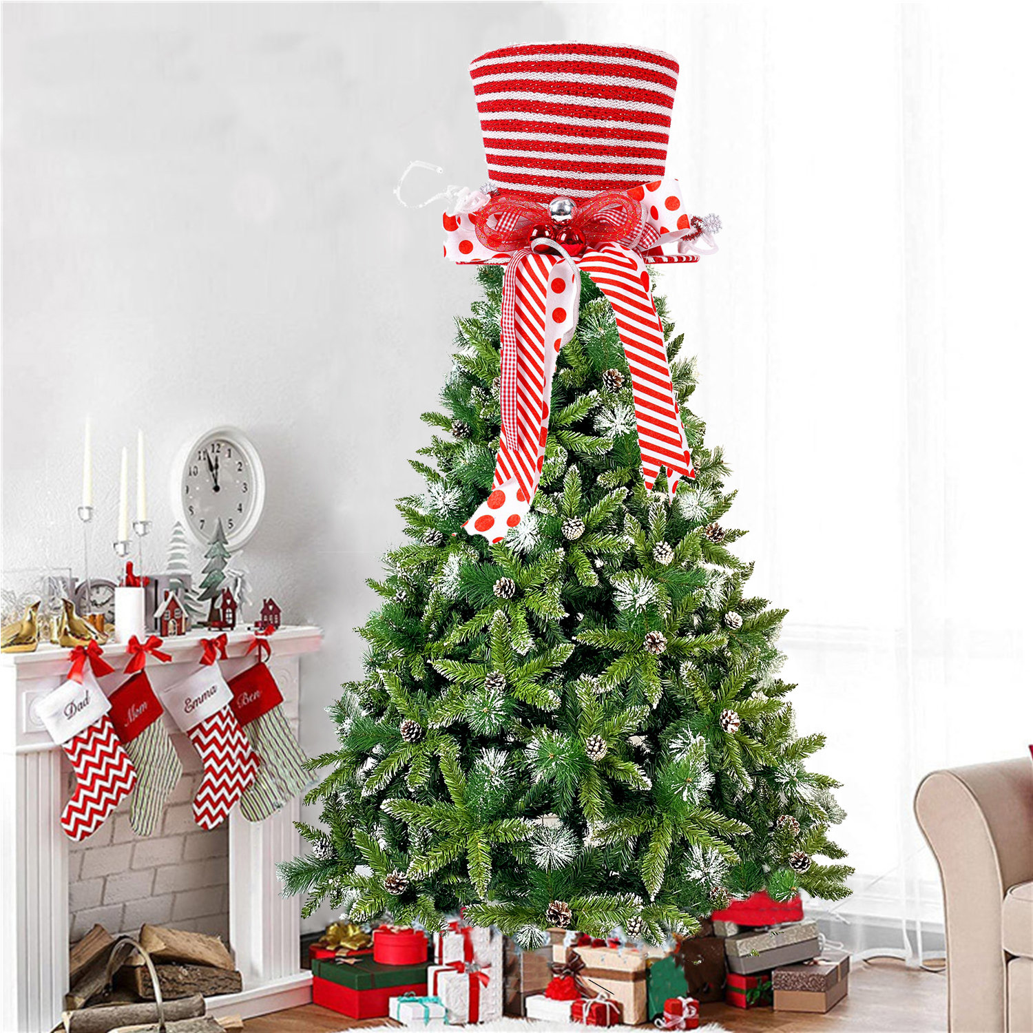 The Holiday Aisle® Christmas Tree Topper Decor Retractable Christmas ...