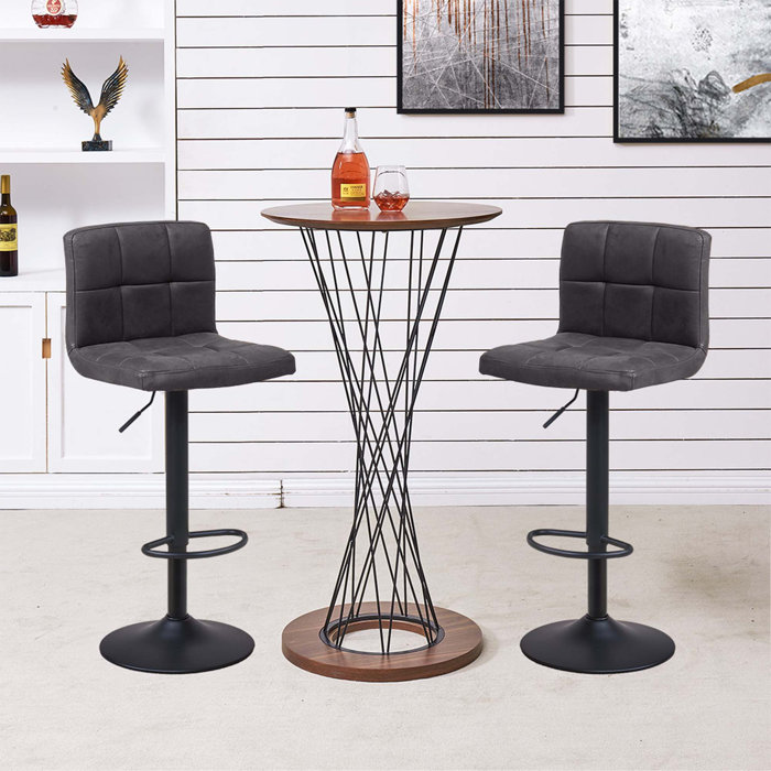 Latitude Run® Amjed Swivel Adjustable Height Bar Stool & Reviews | Wayfair