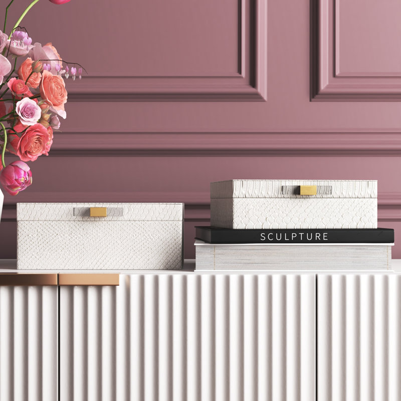 Willa Arlo Interiors Ilsa 2 Piece Snake Print Decorative Box Set ...