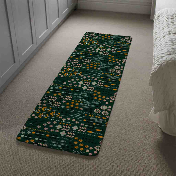East Urban Home Lamarre Shaggy Green/Yellow Rug | Wayfair.co.uk