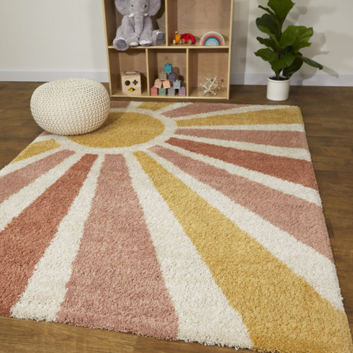 Wade Logan® Amayas Sunshine Rainbow Shag Rug & Reviews | Wayfair