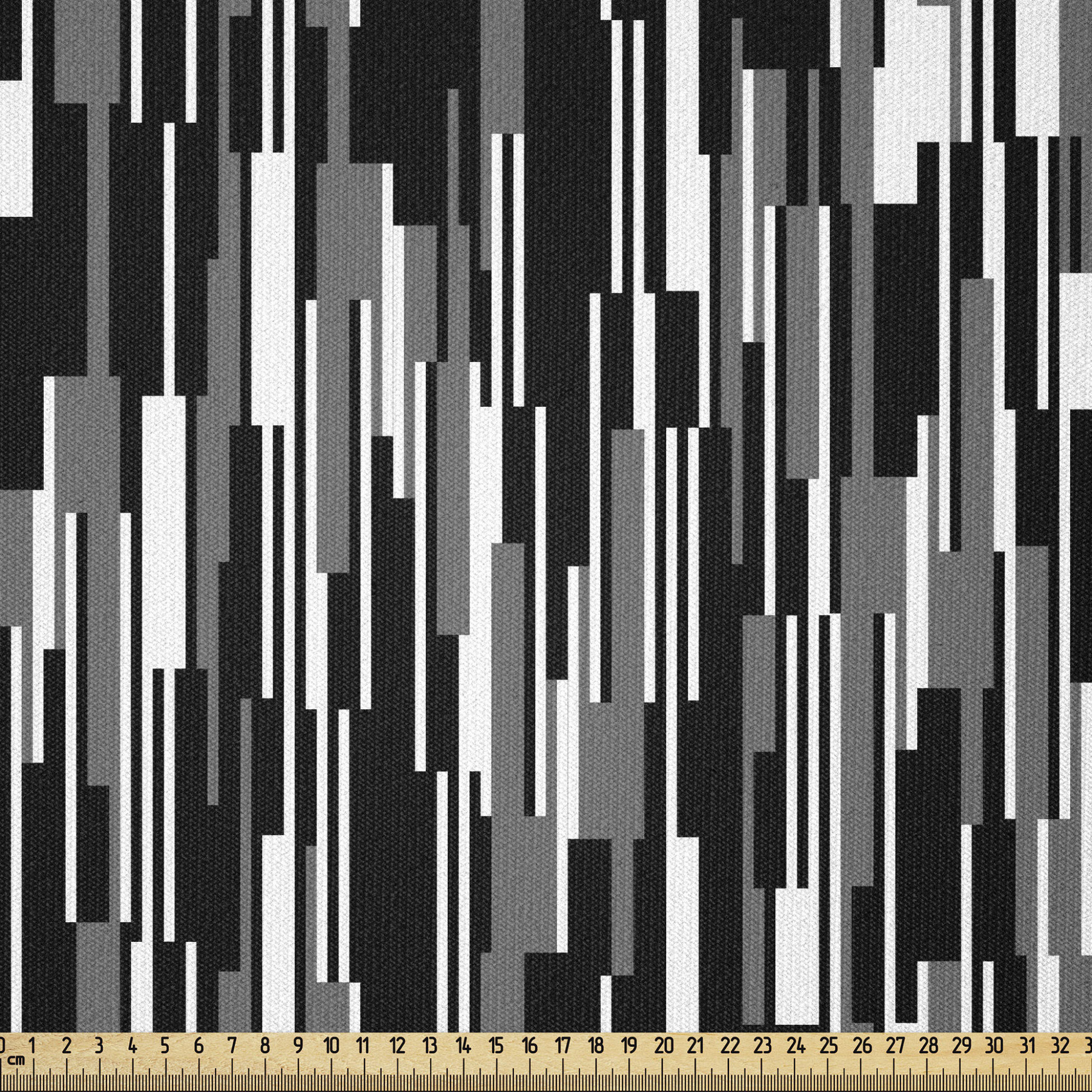 East Urban Home Black And White Fabric By The Yard, Barcode Pattern ...