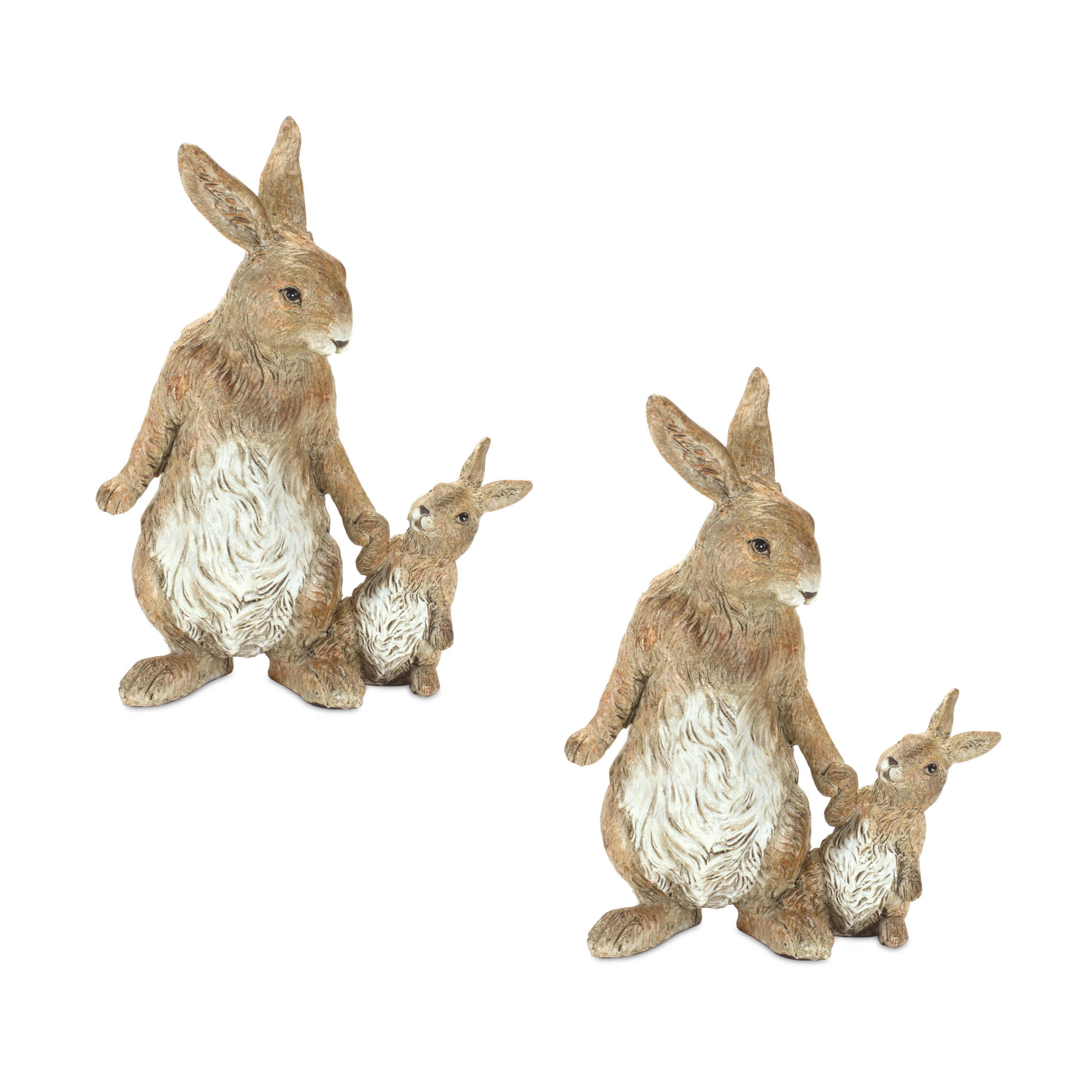 August Grove Methuli 2 Piece Resin Rabbit with Bunny Set | Wayfair