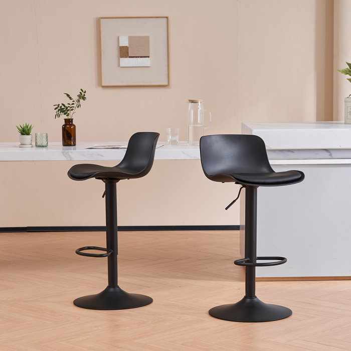 George Oliver Harjyot Modern Swivel Adjustable Height Bar Stool with ...