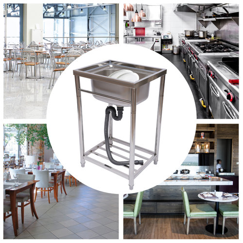 FRONG 21.64'' L x 17.72'' W Silver Free Standing Bar Sink | Wayfair