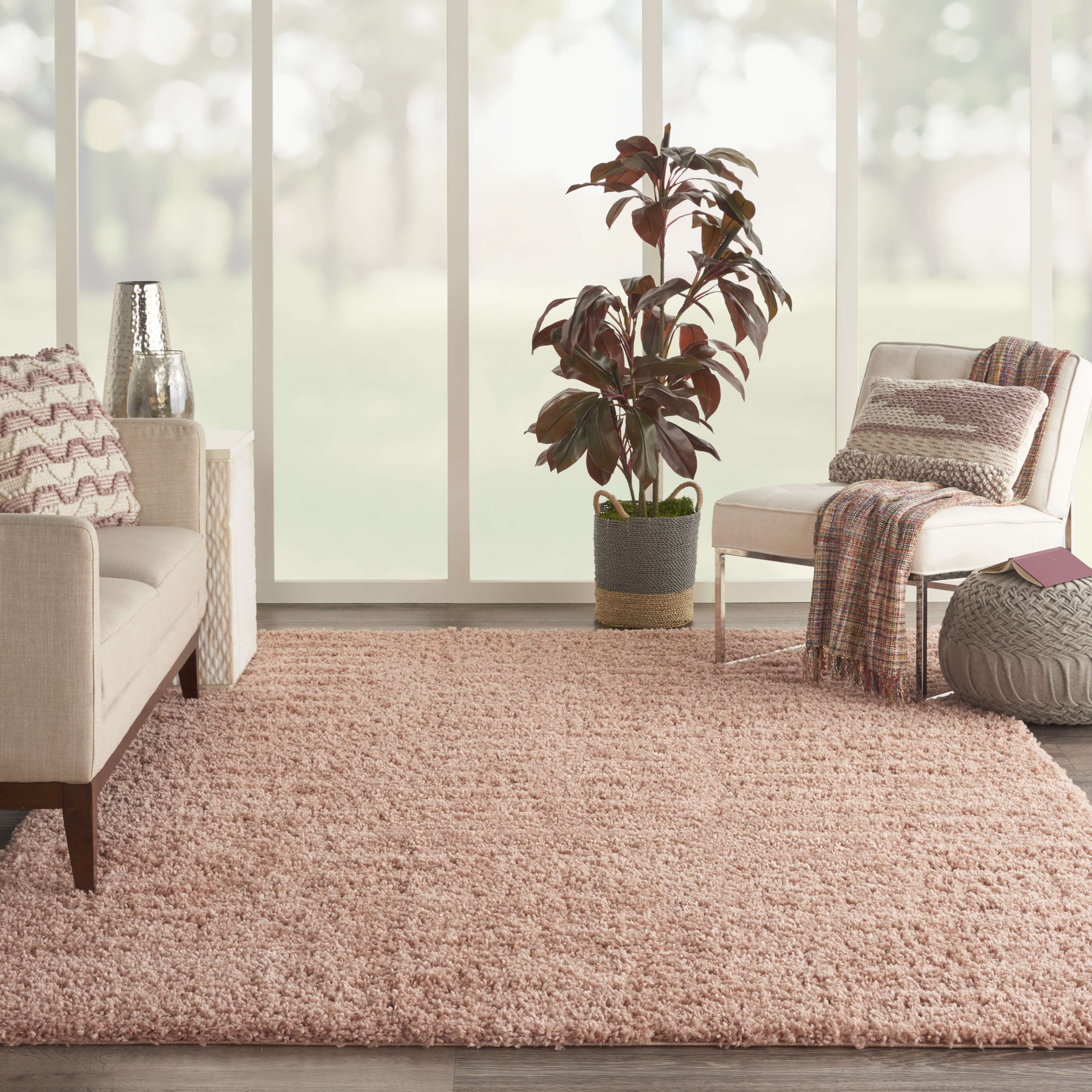 Eider & Ivory™ Wyatts Performance Pink Rug | Wayfair
