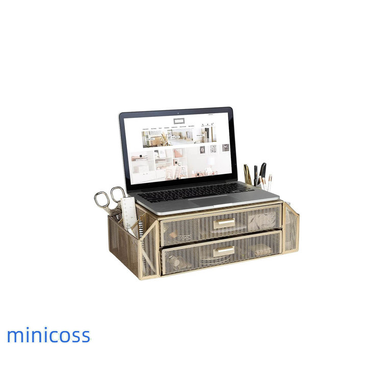 MINICOSS Laptop Stand For Desk With Storage - Laptop Organizer - Desk ...