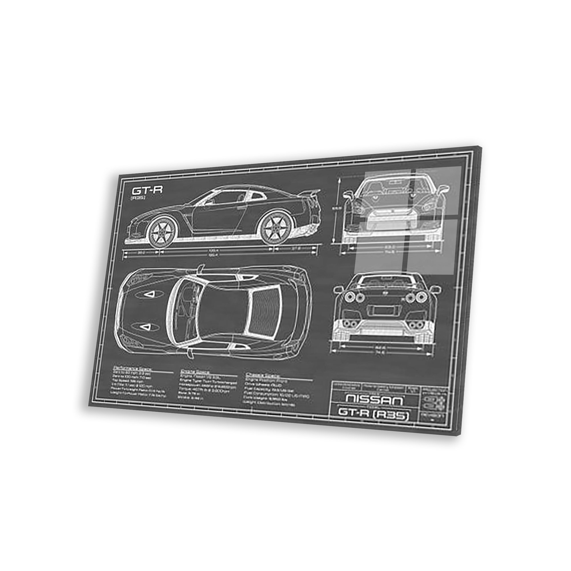 Williston Forge Nissan GT-R (R35) Skyline | Black by - Unframed Graphic ...