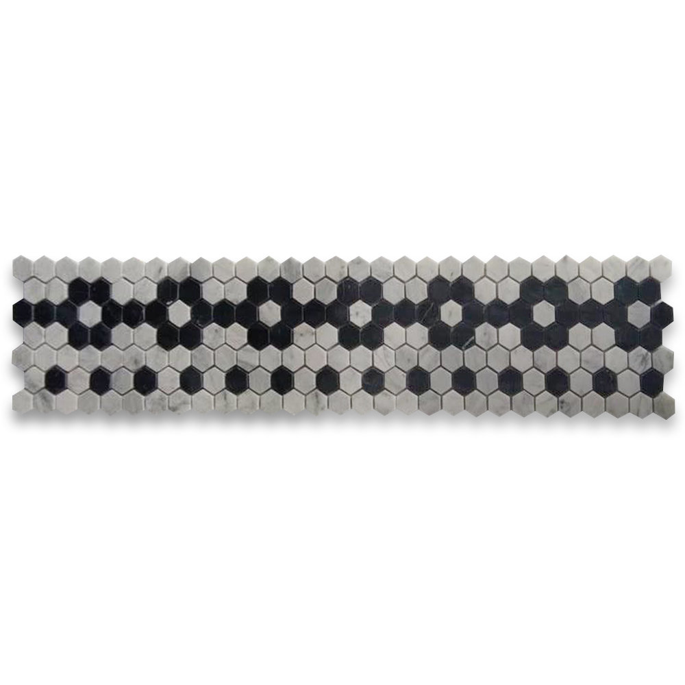 Marble Online Carrara White Marble 1 Inch Hexagon Mosaic Border ...