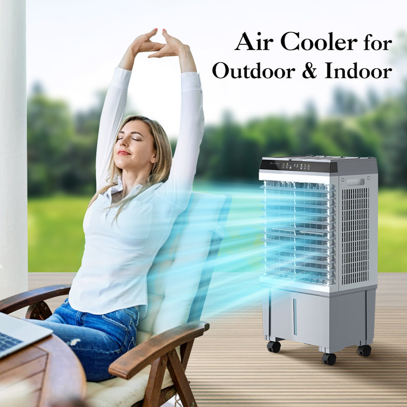 oylus 2-in-1 Evaporative Ice Cooling Fan Water With Remote, 5.2gal ...