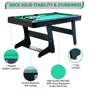 RACK Pool Tables Rack Drogon 5.5-Foot Folding Billiard/Pool Table | Wayfair
