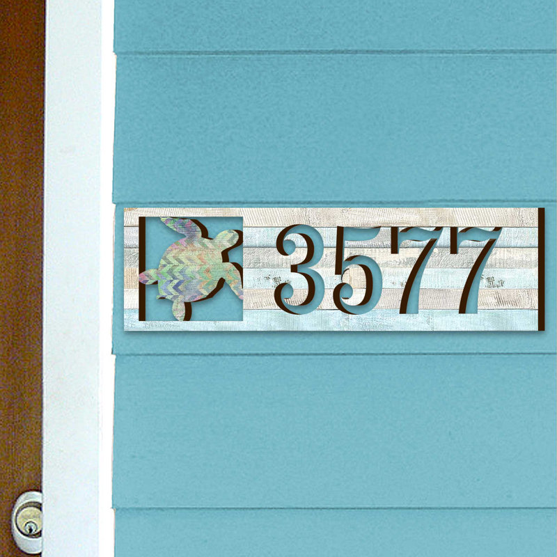 aMonogramArtUnlimited Sea Turtle 1-Line Address Sign | Wayfair