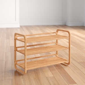 Three Posts™ 12 Pairs Natural Solid Wood Shoe Rack & Reviews | Wayfair