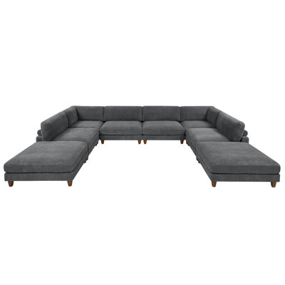 Wade Logan® 8 - Piece Upholstered Sectional & Reviews | Wayfair