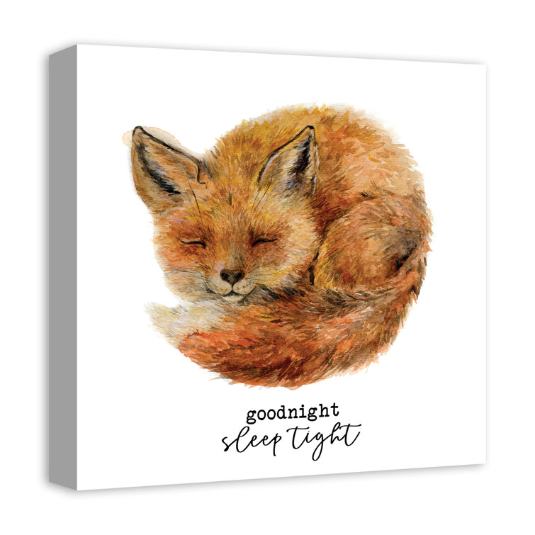 Zoomie Kids Meadowbrook Goodnight Sleep Tight Fox Canvas Art | Wayfair