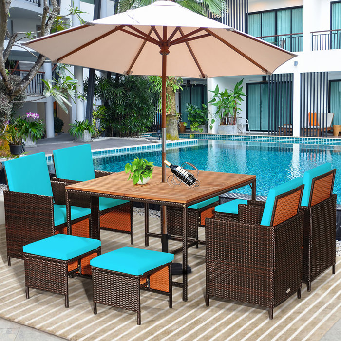 Sol 72 Outdoor™ Negril Square 8 - Person Outdoor Dining Set & Reviews ...