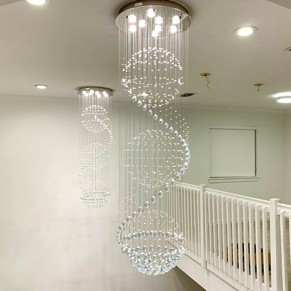 Everly Quinn Bryony 9 - Light Glass Dimmable Tiered Chandelier ...