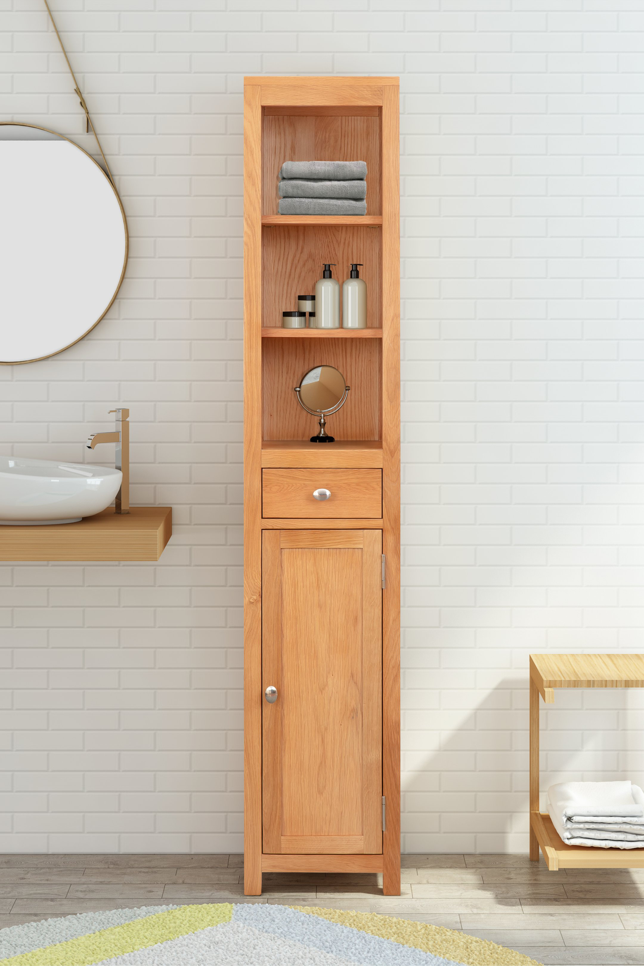 Tall Cupboard Giantex 180CM Slim Bathroom Tall Cabinet, Freestanding ...
