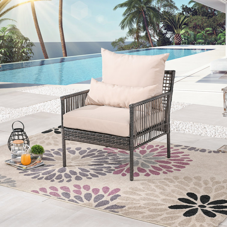 Bayou Breeze Addiego Patio Chair with Cushions | Wayfair