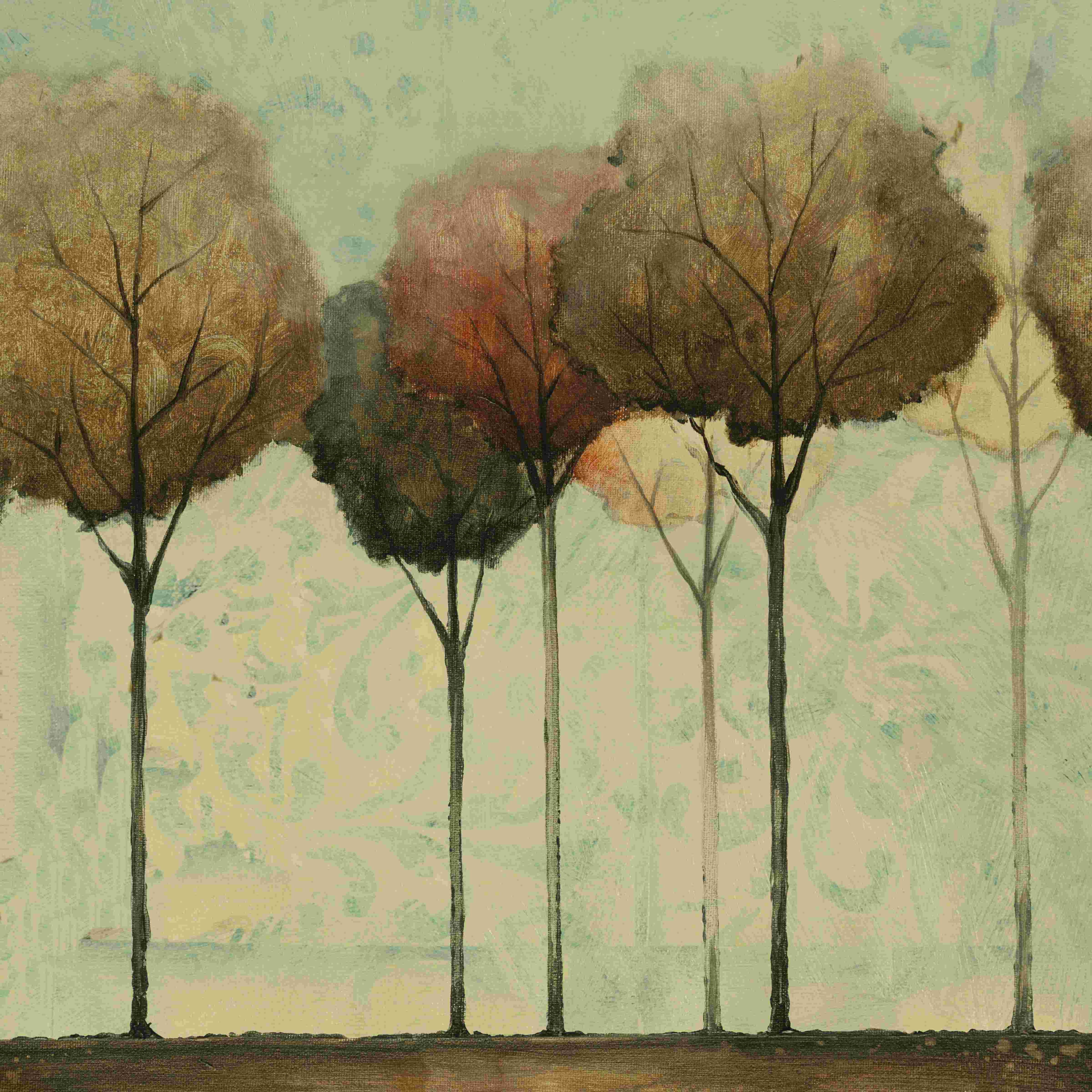 Winston Porter Pattern Trees - Wrapped Canvas Print | Wayfair