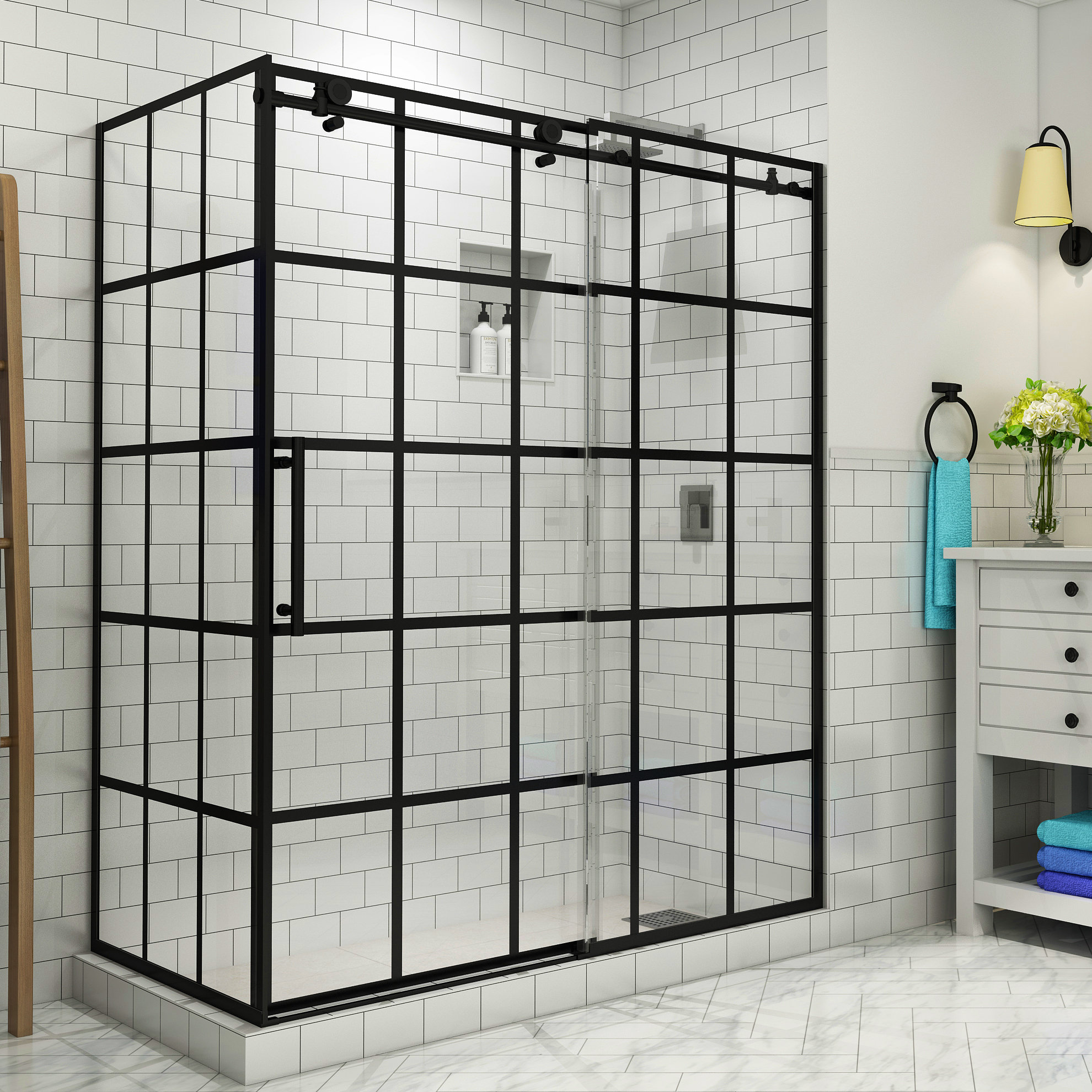 Aston Kamaya 60'' W 76'' H Frameless Rectangle Shower Enclosure | Wayfair