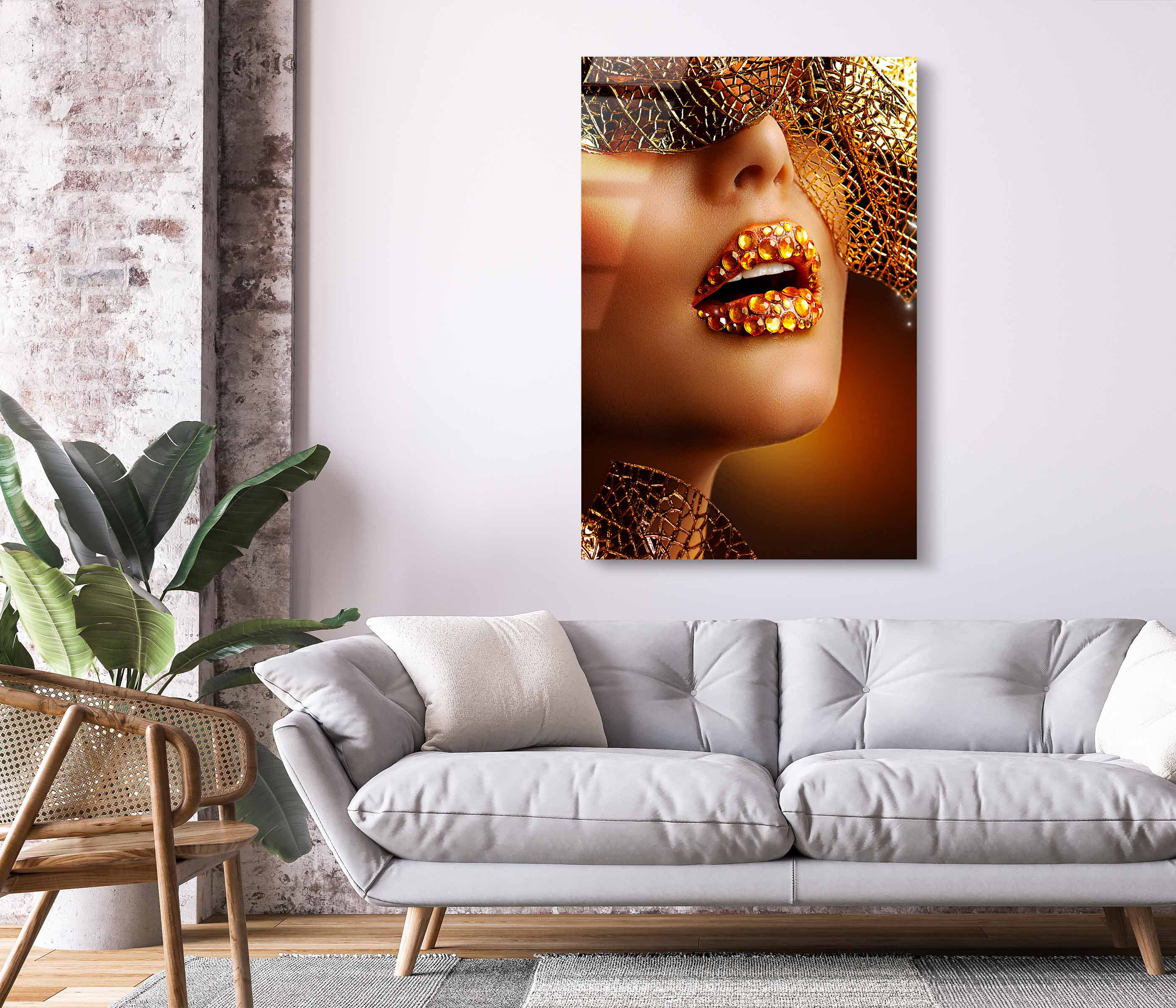 Mercer41 Gold and Bedazzled, Beauty Fashion Model Portrait, Acrylic ...