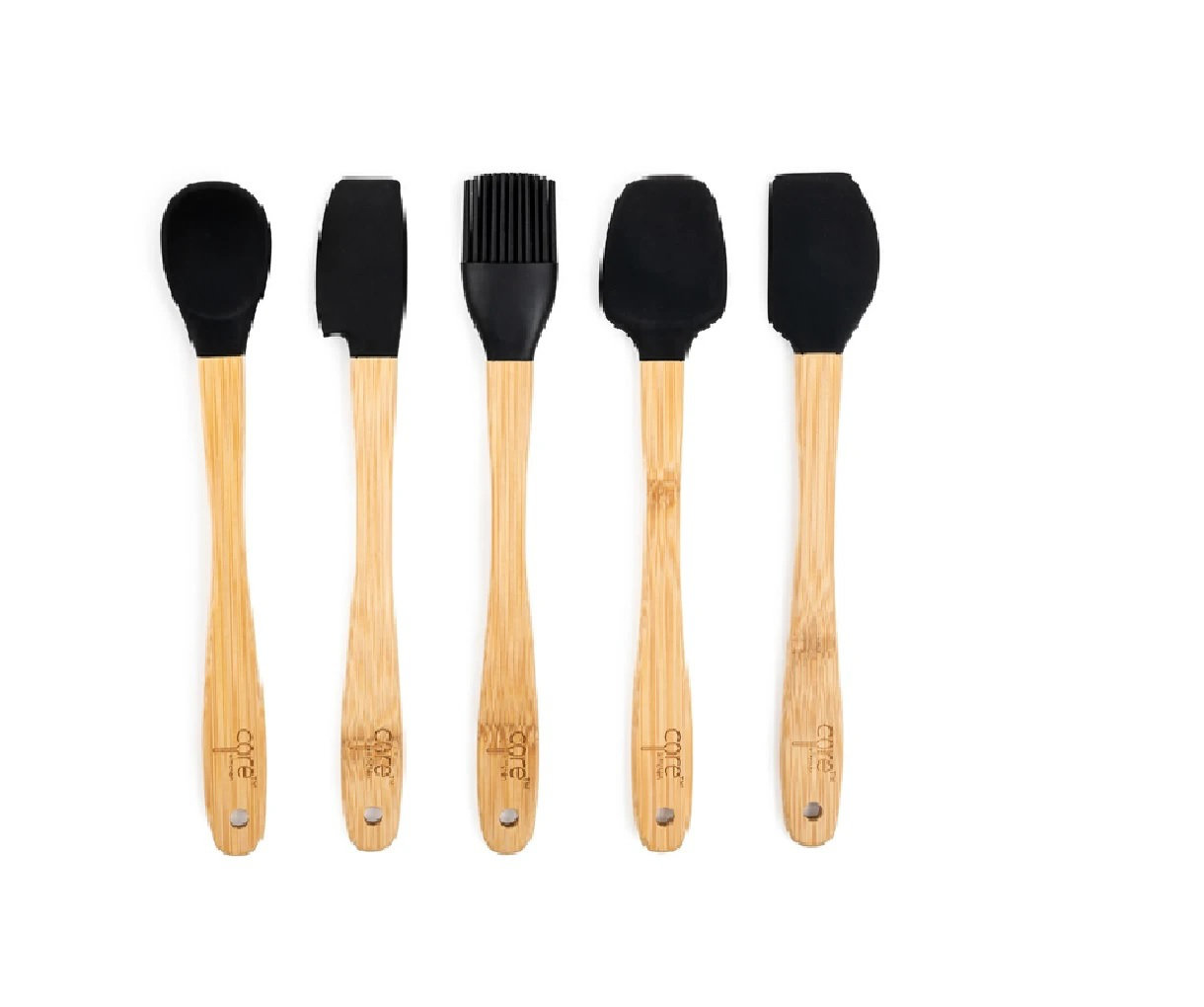 Core Kitchen AC29909 Mini Utensil Set, Bamboo/Silicone | Wayfair