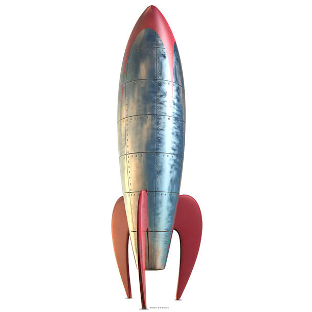 Star Cutouts Retro Rocket Cardboard Standup | Wayfair