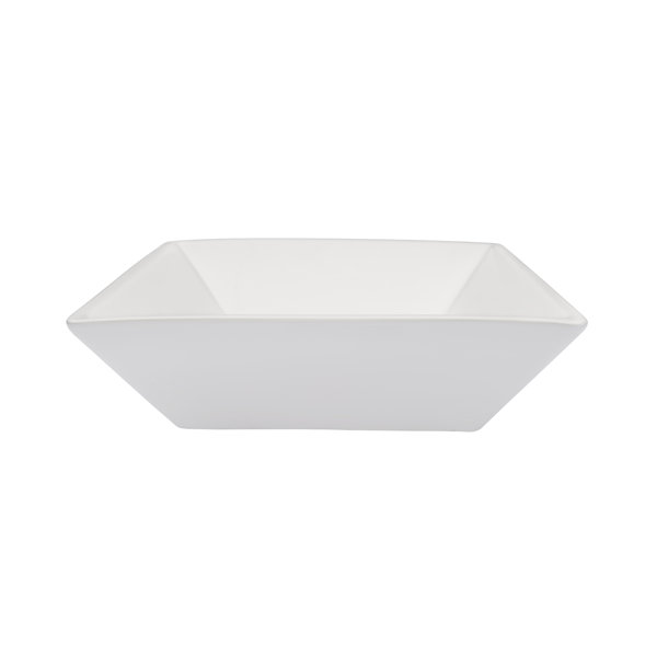 Novatto 16'' in. White Ceramic Square Vessel Bathroom Sink | Wayfair