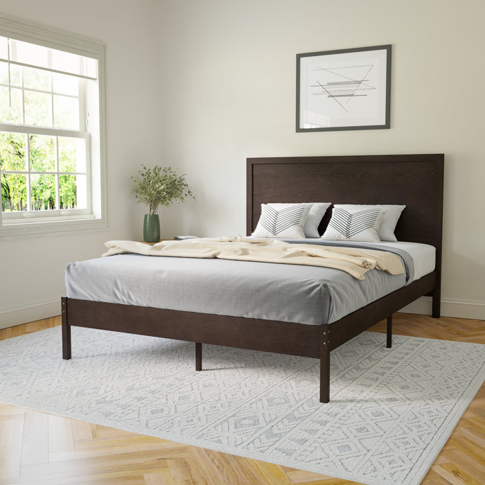 Loon Peak® Eymen Modern Solid Wood Platform Bed with Wooden Slats and ...
