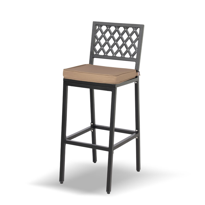 Ebern Designs Randin 40.1" Patio Bar Stool with Cushion | Wayfair