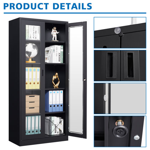 Inbox Zero Kizzi 31.5'' Wide 5 - Shelf Storage Cabinet & Reviews | Wayfair