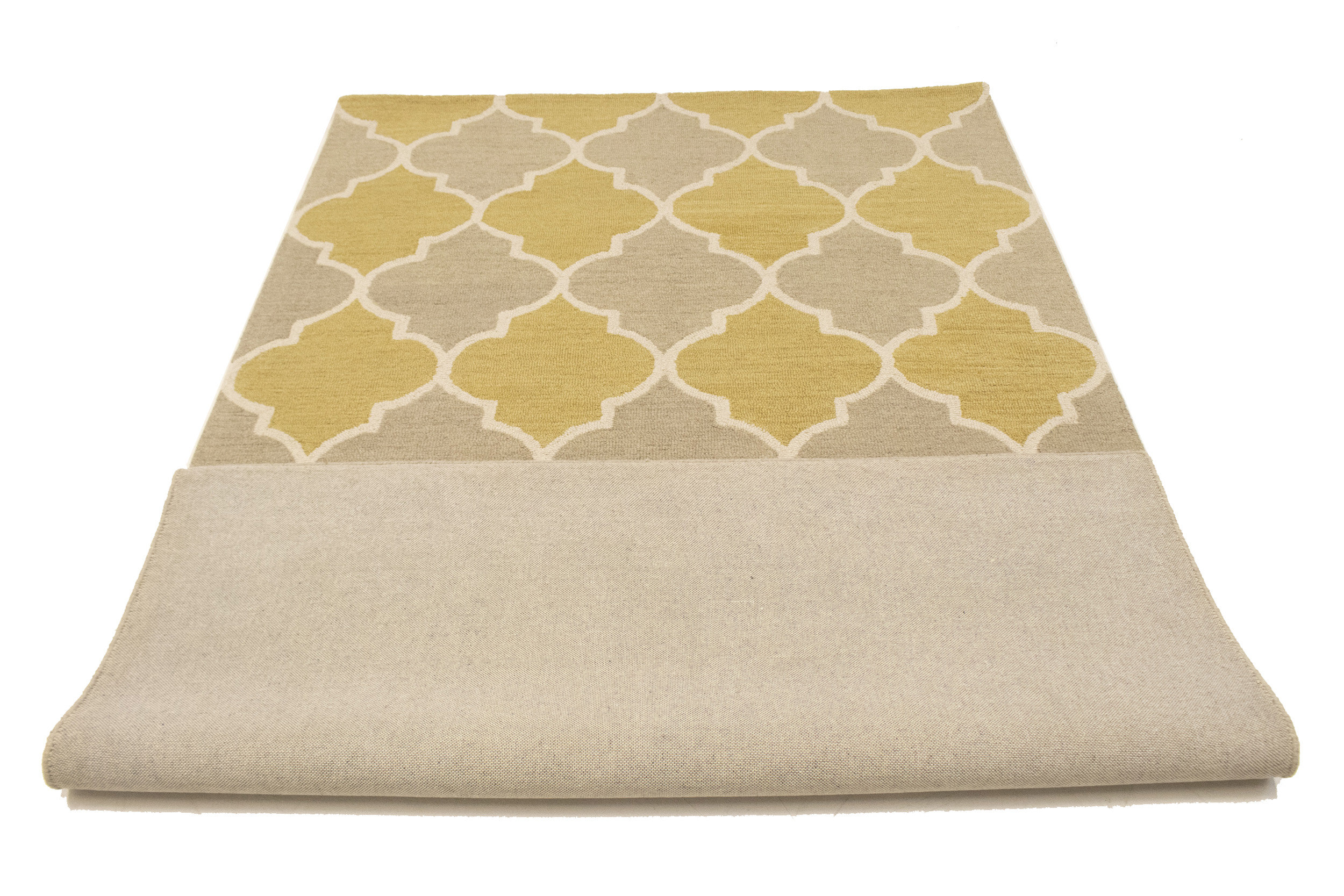 Winston Porter Beige & Gold Modern 5X8 Oriental Area Rug | Wayfair