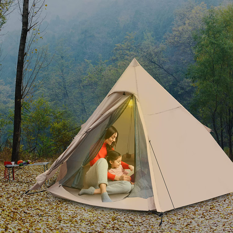 REDCAMP 4 person Canvas Camping Tent with Carrying Bag | Wayfair