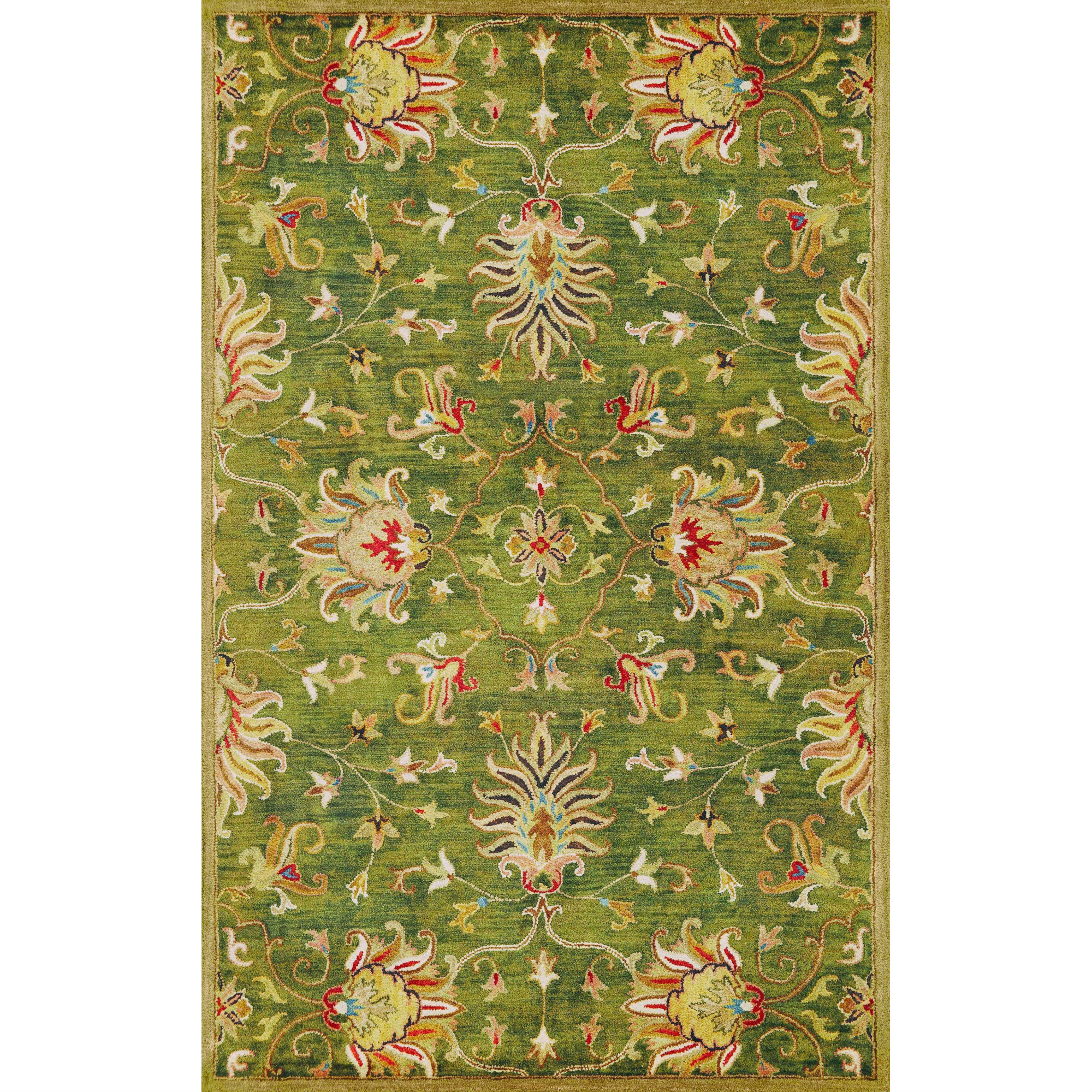 Fleur De Lis Living Akash Handmade Wool Emerald Green Rug | Wayfair
