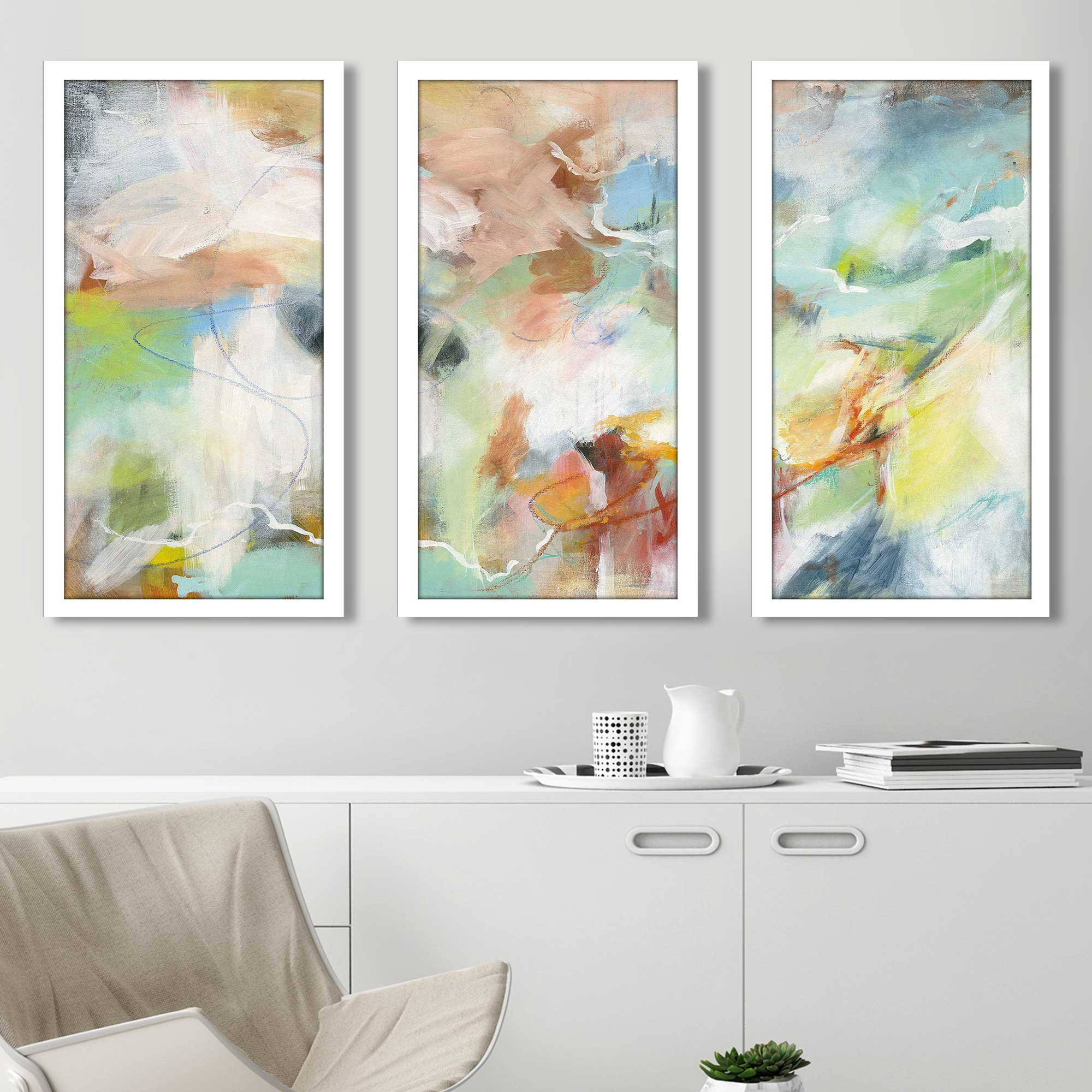 Brayden Studio® Possibilities - 3 Piece Picture Frame Painting | Wayfair