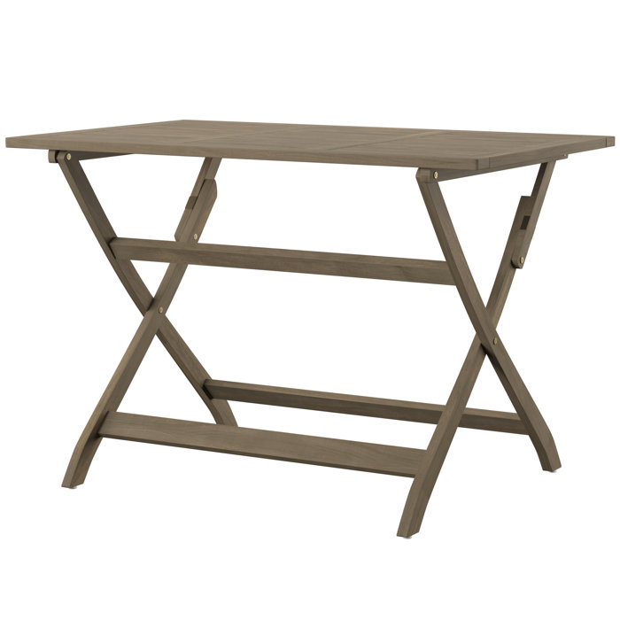 Gracie Oaks Amaure Acacia Fliptop Outdoor Dining Table & Reviews | Wayfair