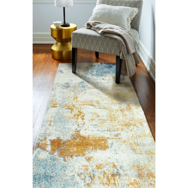 Trent Austin Design® Boyland Abstract Blue/Yellow Area Rug & Reviews ...