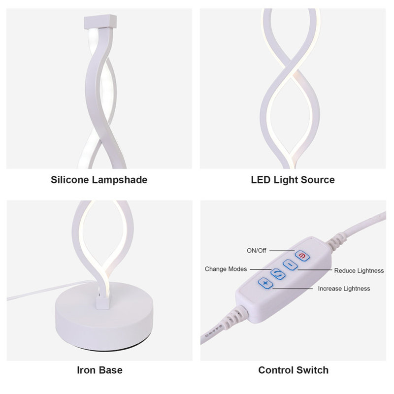 Metro Lane Timmothy 44cm White Table Lamp with USB & Reviews | Wayfair ...