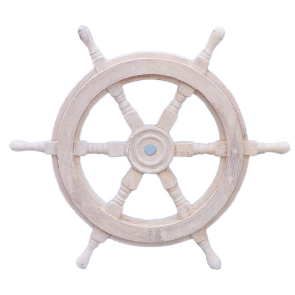 Breakwater Bay White Wood Ship Wheel Wall Décor & Reviews | Wayfair