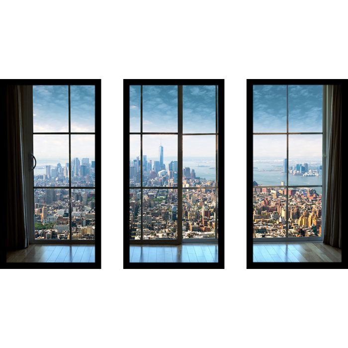 Wade Logan® New York City Window Framed On Plastic/Acrylic 3 Pieces Set ...
