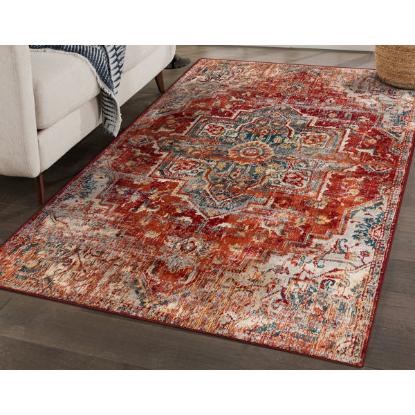 Bungalow Rose Red/Orange Rug | Wayfair