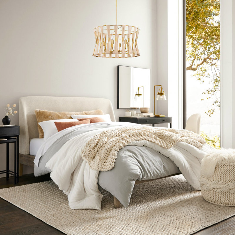 Everly Quinn Renessa 6 - Light Bleached Natural Rope/Patinaed Brass ...