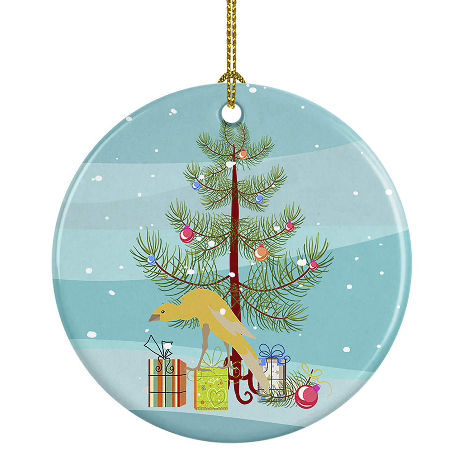 The Holiday Aisle® Belgian Hunchback Canary Merry Christmas Ceramic ...