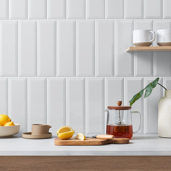 Qube Tiles Eclipse 4" x 12" Beveled Glossy Subway Wall Tile | Wayfair