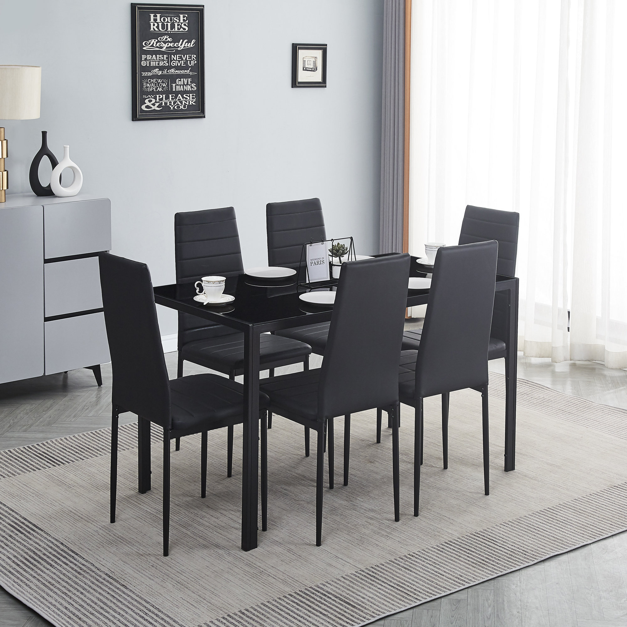 Ebern Designs Micah 7 - Piece Dining Set | Wayfair