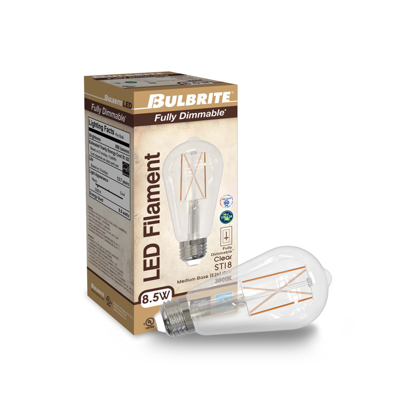 Bulbrite Industries 60 Watt Equivalent ST18 E26/Medium (Standard ...